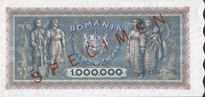 Banknote: 1,000,000 Lei (Romania(1943-1947 Issue) Wor:P-60s