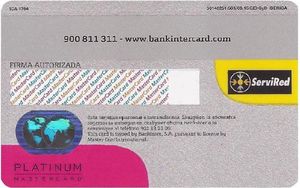 Tarjeta de Banco: Bankintercard (Bankinter, EspañaCol:ES-MC-0342