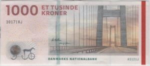 Banknote: 1,000 Kroner (Denmark) (2009-2016 "Bridges" Issue) Wor:P-69b.2