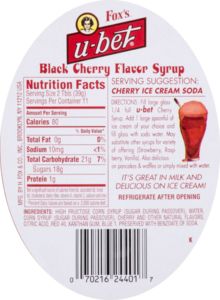 Food Label: Black Cherry Syrup (H. Fox & Co., Inc., United States of ...
