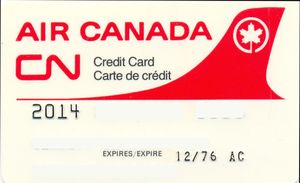 Bank Card: Air Canada (Air Canada, Canada) Col:CA-GM-0001