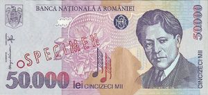 Banknote: 50,000 Lei (Romania(1996-2000 Paper Issue) Wor:P-109as