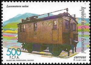 Stamp: Swiss Electric locomotive (Equatorial Guinea(Trains in the world ...