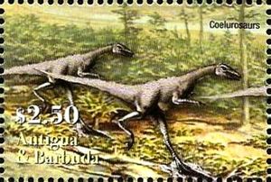Stamp: Coelurosaurs (Antigua and Barbuda) (Prehistoric Animals) Mi:AG ...