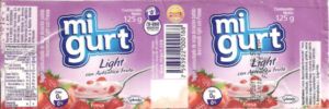 Etiquetas de alimentos: Migurt Fresa Light (Pascual Andina, C.A ...