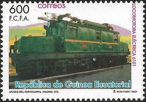 Stamp: Electric locomotive 6101 (Equatorial Guinea(Trains in the world ...
