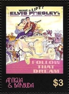 Stamp: "Follow that Dream" (film poster) (Antigua and Barbuda(50th ...