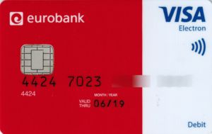 Bank Card: Visa Elektron (Euro Bank SA, PolandCol:PL-VE-0111.01