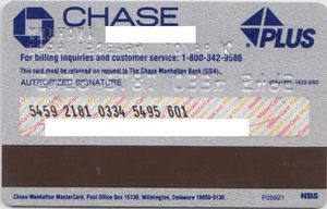 Bank Card: Chase (Chase, United States of AmericaCol:US-MC-0101