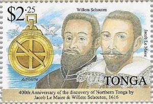 Stamp: Willem Schouten & Jacob Le Maire, Astrolabe (Tonga(400th ...