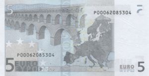 Banknote: 5 Euro (European Union (EU)(2002 (2002-2003) "Signature ...