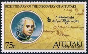 切手: Old chart showing Aitutaki, Capt. William Bligh (1754-1817) (アイツタキ島 ...