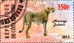 Stamp: Cheetah (Acinonyx jubatus) (Ivory Coast: Illegal Stamps(African ...
