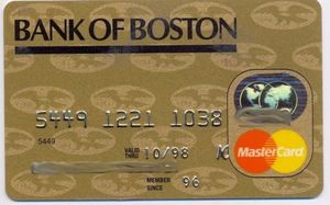 Bank Card: Bank of Boston (Bank of Boston, United States of AmericaCol ...