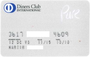 Bank Card: Diners Club - Pure (Diners Club International, SlovakiaCol ...