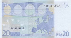 Banknote: 20 Euro (European Union (EU)(2002 (2004-2011) "Signature ...