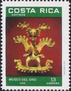 Stamp: Golden object (Costa Rica(Treasures of Costa Rica Gold Museum ...