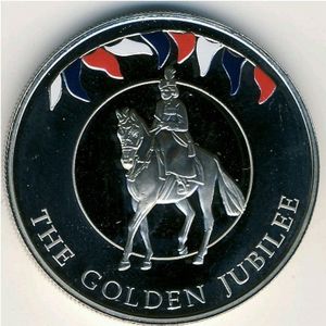 Coin: 50 Pence (Queen's Golden Jubilee - CuNi - Color) (Falkland ...