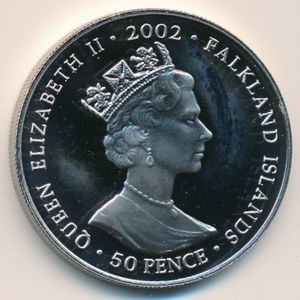 Coin: 50 Pence (Queen's Golden Jubilee - CuNi - Color) (Falkland ...