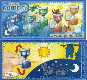 Meal Toy: Blue hourglass - bat (Kinder Surprise, Europe) (Kinder - Game ...