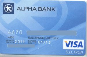 Bank Card: Alpha Bank (ALPHA BANK, RomaniaCol:RO-VE-0047.02