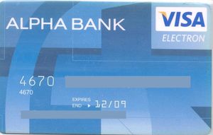 Bank Card: Alpha Bank (ALPHA BANK, RomaniaCol:RO-VE-0087.02