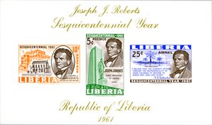 Stamp: 150th of Joseph J. Roberts (Liberia(Joseph Jenkins Roberts) Mi ...