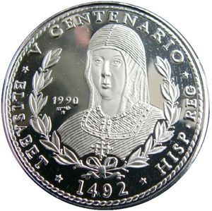Coin: 10 Pesos (5th Centennial Dyiscovery of America - Isabella ...