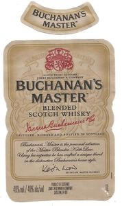 Drink Label: Buchanan's Master (James Buchana's & Co, ScotlandCol:SQ ...