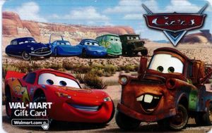 Gift Card: Cars (Walmart, United States of America(Movies/Cartoons ...