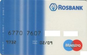 Bank Card: Rosbank (Rosbank, RussiaCol:RU-MS-0035.05