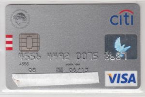 Bank Card: OLYMPIAKOS Citi VISA (10/08) (Citibank, GreeceCol:GR-VI-0077