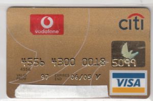 Bank Card: Vodafone Citi Visa (Citibank, GreeceCol:GR-VI-0084.01