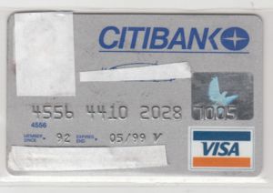 Bank Card: Citibank with "V" (C) (Citibank, GreeceCol:GR-VI-0090