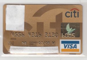 Bank Card: Citi gold with "V" (B) (Citibank, GreeceCol:GR-VI-0092