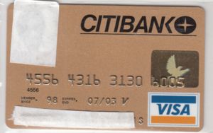 Tarjeta de Banco: Citibank gold WITH ""V"(C) (Citibank, GreciaCol:GR-VI ...