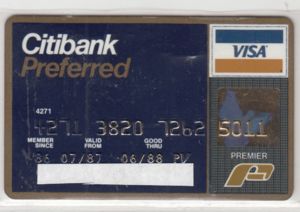 Bank Card: Citibank Preferred (Citibank, United States of AmericaCol:US ...