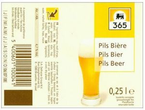 Dranketiket: 365 Pils Delhaize (Haacht, BelgiëCol:BE-BEER-007939 🏷️