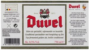 Drink Label: Duvel 750ml (Duvel Moortgat, BelgiumCol:BE-BEER-007973