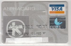 Bank Card: Alphacard (e) (Alpha Credit Bank A.E., GreeceCol:GR-VI-0104