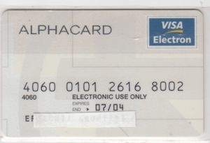 Bank Card: Alphacard (d) (Alpha Credit Bank A.E., Greece) Col:GR-VE-0001.02