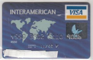 Bank Card: Interamerican Visa (EFG Eurobank S.A., GreeceCol:GR-VI-0109