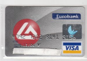 Bank Card: Eurobank VISA (EFG Eurobank Ergasias S.A., GreeceCol:GR-VI-0125