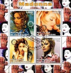 Γραμματόσημο: Madonna (Ακτή Ελεφαντοστού: Παράνομα γραμματόσημα(Madonna ...