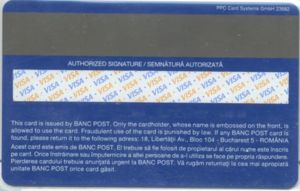 Bank Card: Prospera (BancPost, RomaniaCol:RO-VI-0076