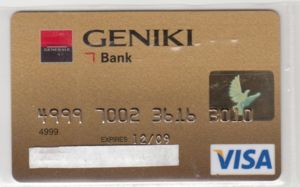 Bank Card: GENIKI (g) (General Bank Of Greece, GreeceCol:GR-VI-0166