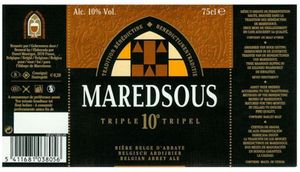 Drink Label: Maredsous Triple-tripel (Duvel Moortgat, BelgiumCol:BE ...