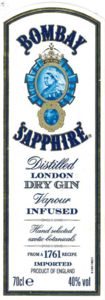 Drink Label: Bombay Sapphire (Bombay Spirits Company, United Kingdom of ...