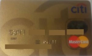 Bank Card: Citi Gold (Citibank, RussiaCol:RU-MC-0657.03