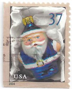 Stamp: Blue Santa Ornaments (United States of America(Christmas 2004 ...